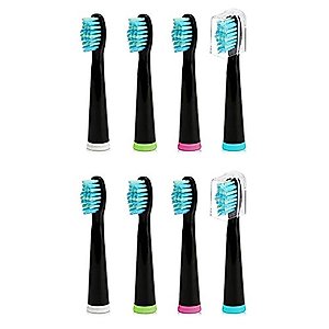 GSParts Replacement Brush Heads for Fairywill Soft Bristle Black 8 Pack FW-917 507 508