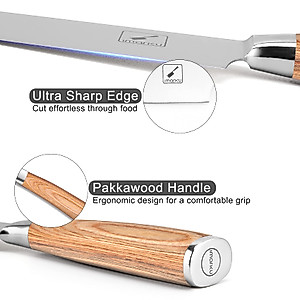 imarku Chef Knife - Pro Kitchen Knife 8 Inch Chef's Knives Japanese SUS440A Stainless Steel Sharp Paring Knife with Ergonomic Handle, Golden handle, Christmas Gifts for Women Men