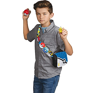 Pokémon Bandolier Set - Features a 2-Inch Pikachu Figure, 2 Clip ‘N’ Go Poke Balls/Belt, and a Carrying Bag - Folds Out Into Battle Mat for 2 Figures