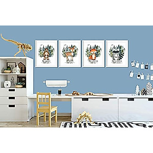 Boy Nursery Wall Decor - Baby Boy Room Decor - Woodland Nursery Decor for Boys - Boys Room Decorations for Bedroom - SET OF 4 Prints - 8x10 Each - UNFRAMED