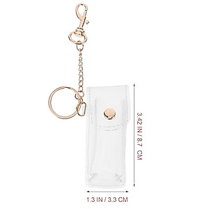 SHERCHPRY 2 Pack Lipstick Pouch Keychain Lipstick Cover Keyring Lipstick Balm Cover Transparent Lipstick Sleeve Transparent Pvc Lip Key Ring