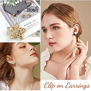 MOZAKA 12 Pairs Clip on Earrings for Women Cubic Zirconia Non Pierced Clip Earrings Set CZ Crystal Simulated Pearl Twist Knot Clip-on Earrings Jewelry Set