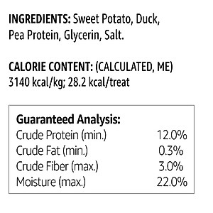 Amazon Brand - Solimo Sweet Potato & Duck Jerky Dog Treats, 2 pounds