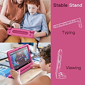 JETech Kids Case for Samsung Galaxy Tab A8 10.5-Inch 2022 (SM-X200/X205/X207) with Built-in Screen Protector, Shockproof Full-Body Handle Stand Tablet Protective Cover (Plum)