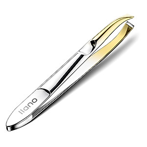 llano Tweezers, Professional Precision Eyebrow Tweezers for Women and Men, Stainless Steel Slanted Hair Removal Tweezers Plucker Makeup Tool for Brow, Facial Hair, Blackhead and Splinter