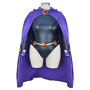 miccostumes Women's Costume Magical Girl Cosplay Fighting Bodysuit Full Set With Purple Hooded Cloak (M)