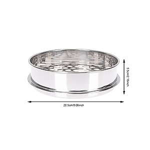 Veemoon Round Hole Sieve Stainless Steel Soil Sieve Kitchen Food Bean Sifter Sand Sifter Sand Sifter Riddle Gardening Mesh Filter Blueberry Sieve for Home Kitchen Garden Use