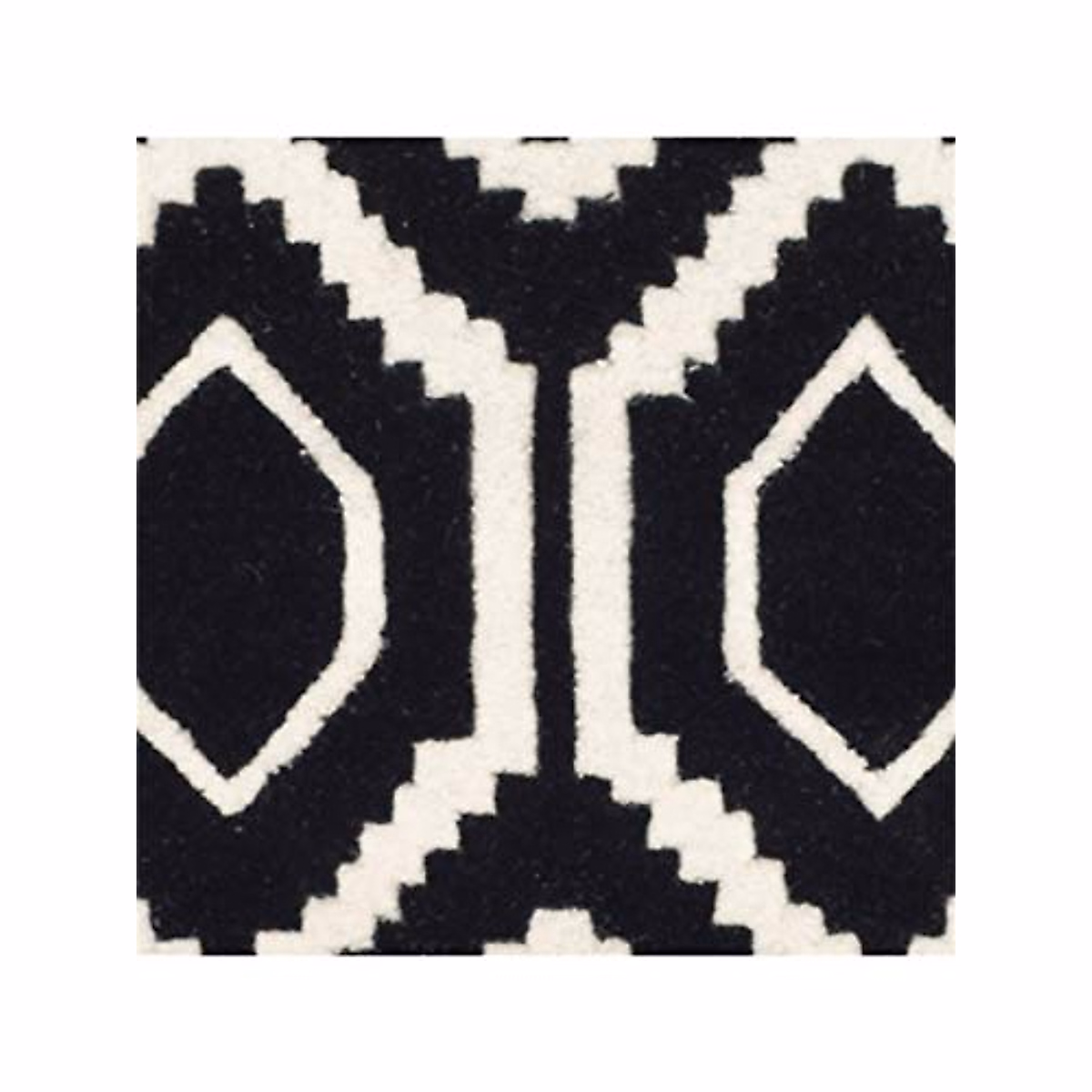 SAFAVIEH Chatham Collection 2' x 3' Black/Ivory CHT731K Handmade Geometric Premium Wool Accent Rug