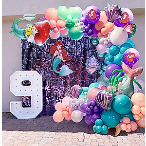 Mermaid Theme Party Decoration Balloon Garland Set, Mermaid Birthday Party Supplies, Latex Balloons for Mermaid Theme Party Mermaid Party Decorations Kids Baby Shower Birthday Party Supplies