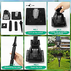 Hywean 2 Pcs Solar Bug Zapper Outdoor Waterproof LED Solar Mosquito Zapper Outdoor Solar Powered Mosquito Killer Light Lamp for Indoor and Outdoor Use GD4-003