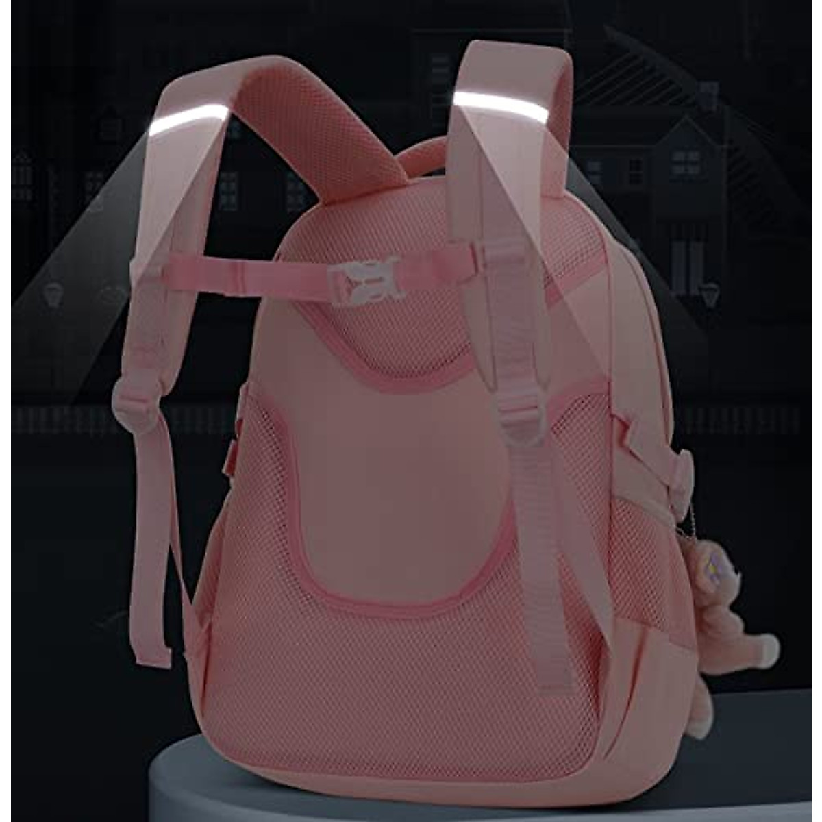 MJUN Kid Girls Backpack Waterproof Cartoon Comic 3D Bookbag Children Student School Backpack (pink)
