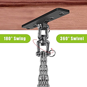 Dolibest Heavy Bag Hanger,Wall Ceiling Mount Hook 360° Rotation Wood Beam Holder Body Weight Strength Training Systems, Aerial Yoga Swing & Hammock, Resistance Band for Wooden Sets(600 LB Capacity)