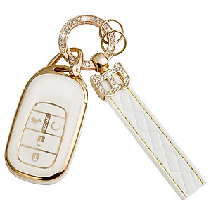 TX-INNO AUTO Key Fob Cover Compatible with Smart Key, Soft TPU Key Case with Keychain
