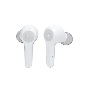 JBL Tune 215TWS True Wireless Earbud Headphones Pure Bass Sound, Bluetooth, 25H Battery, Dual Connect (White)