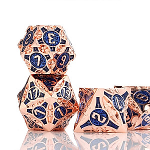 Polyhedral Metal Dice Set,7Pcs Dices D4 D6 D8 D10 D12 D20 Sets,for Board Game,Dungeons and Dragons,DND,Role Playing Games (A02)