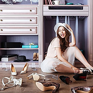 Jetec Acrylic Clear Shoe Display Stand Shoe Display Rack Holder Acrylic Display Stands Shoe Store Display Stands for Women's Sandal, Sports Shoes (8 Pieces)