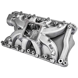 JEGS Intake Manifold for 1969-1996 Small Block Ford 351 Windsor - Hi-Rise, Single Plane, Open Plenum - Square Bore 4150/4160 Flange - 5.68” Carb Pad Height - 3500-8000 RPM