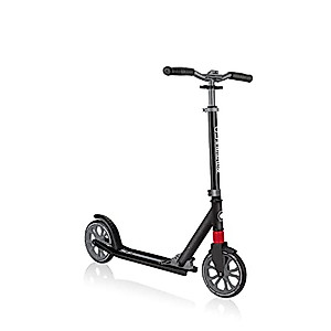 Globber 2 Wheel Kick Scooter for Teens and Adults Ages 41+ | Adjustable T-Bar Scooter with 3 Height Settings | Foldable Kick Scooter for Easy and Convinent Travel & Storage (Black & Grey)