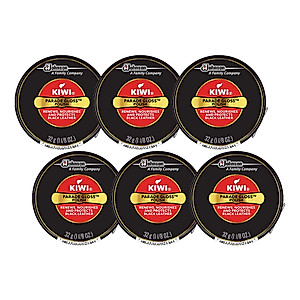 KIWI Parade Gloss Premium Shoe Polish Paste, 1-1/8 Ounce, Black - 6 Pack