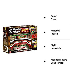 Spicy Shelf Deluxe - Expandable Spice Rack and Stackable Cabinet & Pantry Organizer (1 Set of 2 shelves) - As seen on TV Deluxe (Spicy Shelf Organizer)