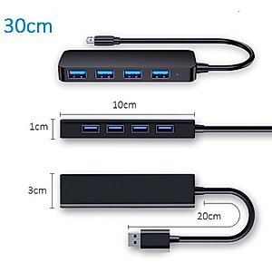USB C Hub, 4-Port USB 3.0 Hub 5Gbps High Speed Data Transfer, USB Splitter USB Expander for Laptop, Xbox, Flash Drive, HDD, Console, Printer, Camera, Keyborad, Mouse