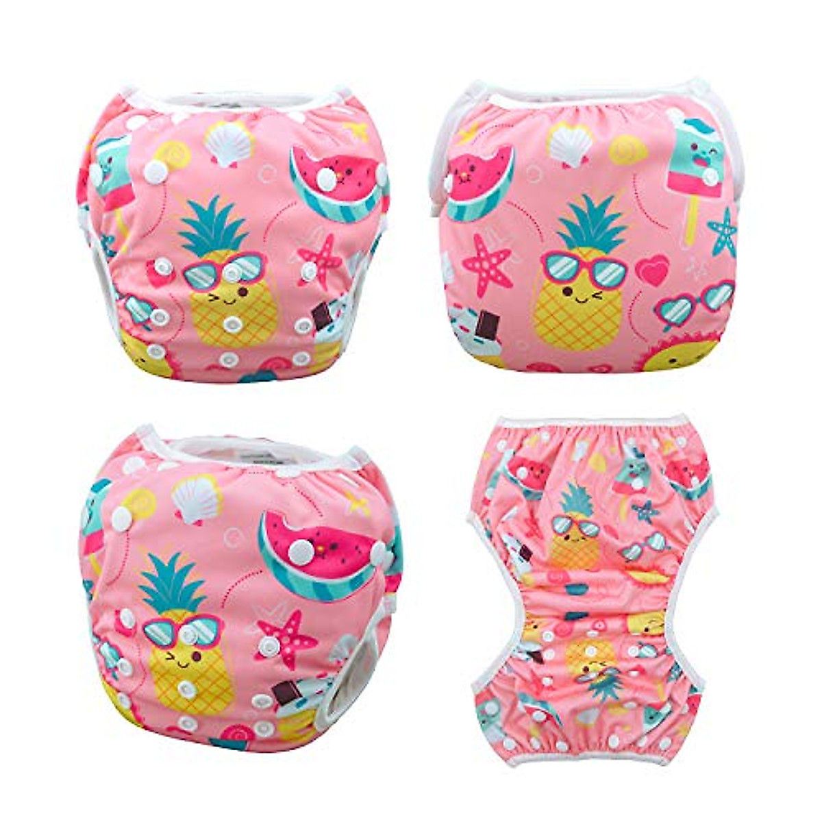 ALVABABY Baby Swim Diapers 2pcs One Size Reusable Washable & Adjustable for Swimming Lesson & Baby Shower Gifts SWD37-39