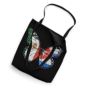 Mexican Cuban Flag Butterfly Tote Bag