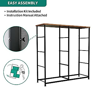 YITAHOME Dresser for Bedroom, Tall Dresser with 8 Drawers, Storage Tower with Fabric Bins, Chest of Drawers for Closet & Living Room - Sturdy Steel Frame, Wooden Top (Dark Grey)