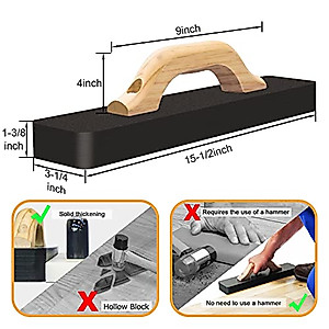 NAACOO Tapping Block, Flooring Tools - Heavy Big Tapping Block for Vinyl Plank Flooring with Big Wood Handle, Needn't Hammer - Knock 1-2 Times to Complete Flooring Installation(15-1/2inch)