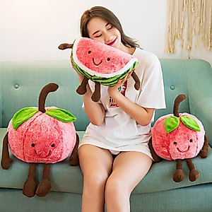 XIYUAN 19.6" Soft Toys Fruit Serie Watermelon Fruit Plush Doll Pillow Stuffed Plushie Cherry Toys Cute Soft Toys, Soft Pillow cushionHome DecorationPlush ToyGift