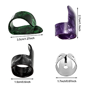 15 Pieces Banjo Guitar Picks Ring Thumb Finger Picks Alaska Open Design Finger Pick Stainless Steel Finger Picks Adjustable Plectrum Thumb Middle Finger for Acoustic Guitar Banjo Bass (Mutiple Color)