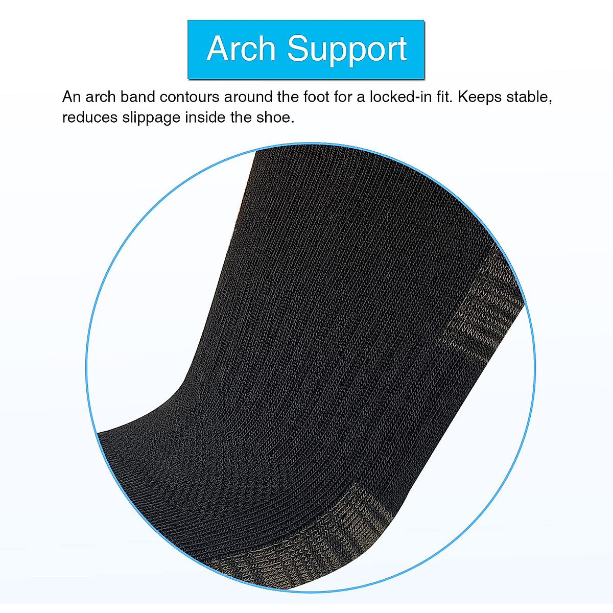 APTYID Men's Moisture Wicking Cushioned Crew Work Boot Socks, Size 9-12, Black, 4 Pairs