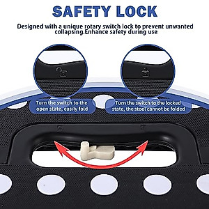 ROLIZOE Foldable Step Stool with Safety Lock, Space-Saving Plastic Stepping Stool, 11 Inch Multi-Purpose Portable Non-Slip Folding Step Stool for Kids & Adults-Black