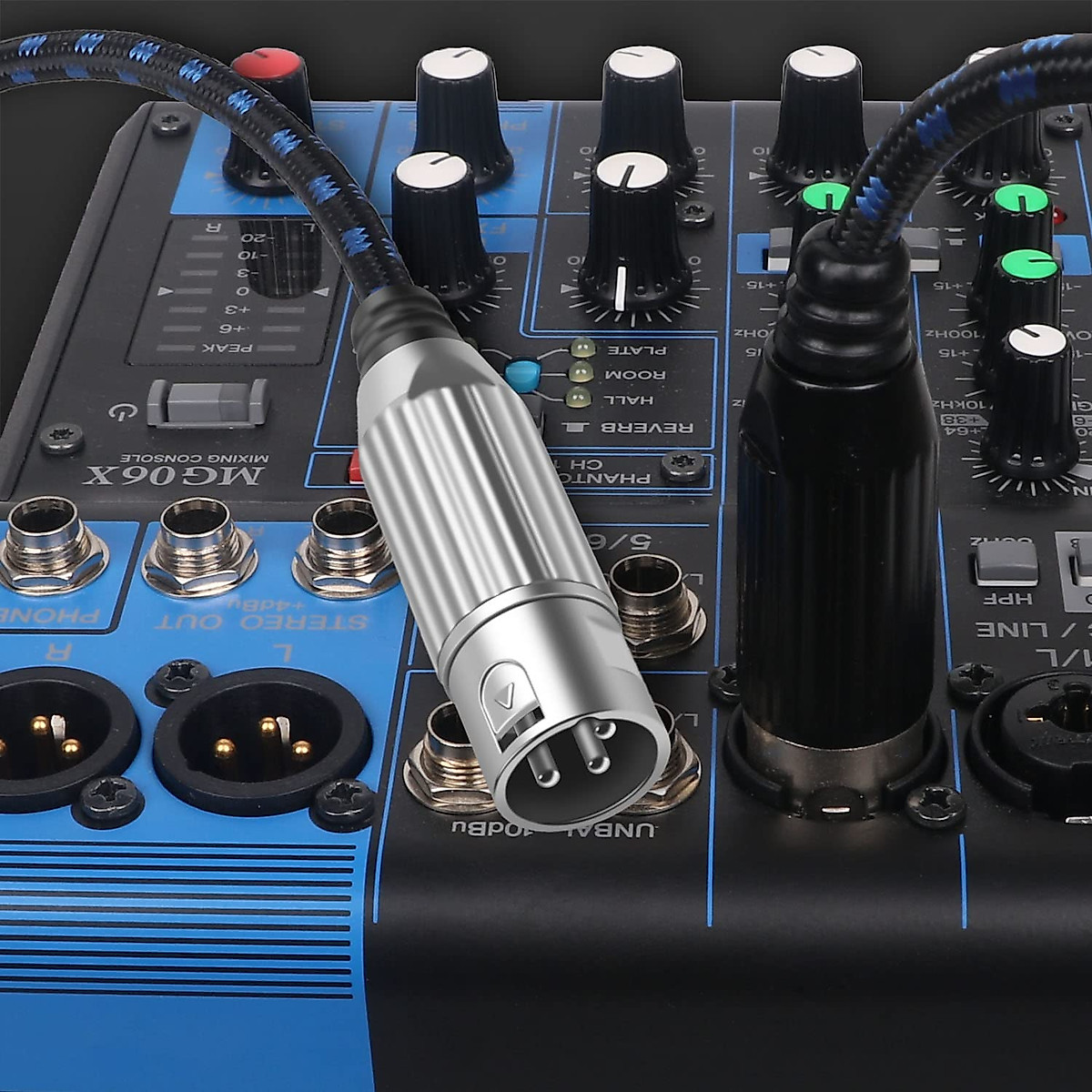 DREMAKE Professional Audio Mic AMP Cable Cords - XLR 3 Pin Male to XLR 3 Pin Female Braided Cables - 25' Balanced Snake Patch Cord for Powered Speakers, Live Sound & Performance, Mixers - 2 Pack