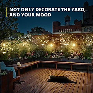 iFalarila 8 Modes Solar Garden Lights with 1200mAH Solar Panels, 480 LED Fairy Lights - Waterproof - Firework Light - String Lights for Yard Decorations, Pathway, Garden, Patio - 4 Pack Warm White