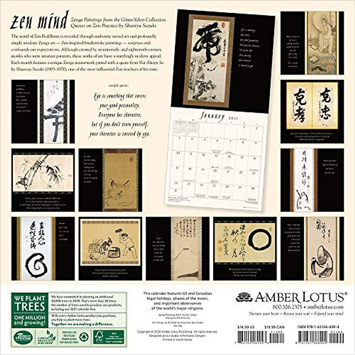 Zen Mind 2021 Wall Calendar: Zenga Paintings from the Gitter-Yelen Collection
