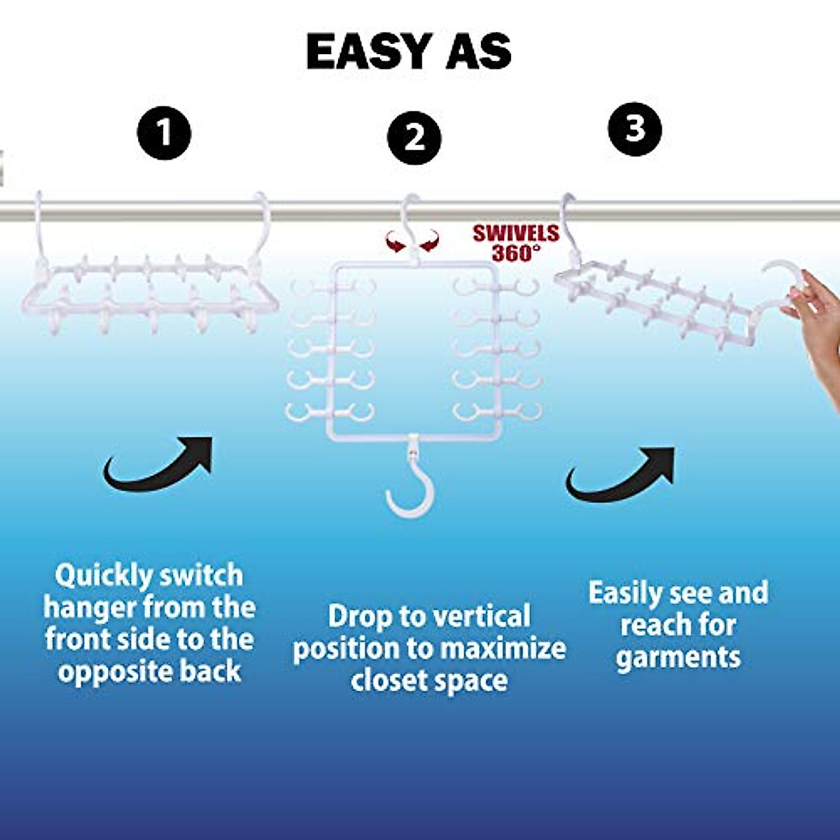 Wonder Hanger MAX Lingerie and Top Hanger, Patented & TRADEMARKED Closet Organizer and Space Saver