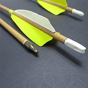 Letszhu Archery Carbon Arrows 500 Spine with Helical Real Feathers and Removable Tips for Compound Recurve Bow (6 Pack)