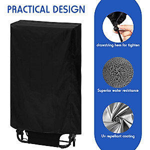 Windyun 3 Pcs Zero Gravity Folding Chair Cover 43.3 x 28 x 8 Inch Dustproof Folding Chair Cover Waterproof Outdoor Beach Chair Oxford Fabric Recliner Black for Patio Lawn Beach Furniture