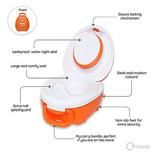 My Carry Potty - Clownfish Travel Potty, Award-Winning Portable Toddler Toilet Seat for Kids to Take Everywhere