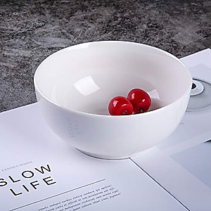 Cutiset 29 Ounce Porcelain Cereal/Salad/Desserts Bowls, Set of 6, White (6-inch/ 29 Ounce, Round)