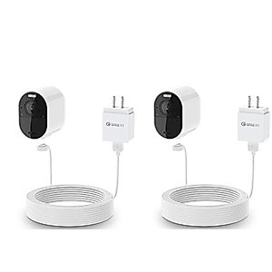 OkeMeeo 30ft Charger for Arlo Pro 4, Arlo Pro 3 and Arlo Ultra, Waterproof Outdoor Magnetic Cable and Power Adapter Continuously Charging Arlo Ultra/Pro 3/Pro 4, NOT for Pro 3 Floodlight(2 Pack)