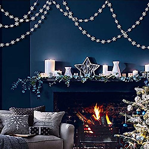 Cheerland 3D Snowflake Garlands Snowflakes for Winter Wonderland Party Deocr Christmas Tree Decorations Xmas Streamer Banner Wedding Baby Shower Birthday Anniversary Home School Office Shop (Silver)