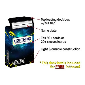 Lightning Card Collection's Ultra Rare Bundle- 50 Cards That inculdes (4 foil Cards and Rare Cards, 1 Random Legendary Ultra-Rare Card) and a deckbox Compatible with Pokemon Cards