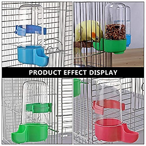 Balacoo 6pcs Automatic Bird Waterer Food Feeder Bird Water Bottle Drinker Food Container Dispenser Hanging Birds Cage for Parrots Budgie (Red Blue Green)