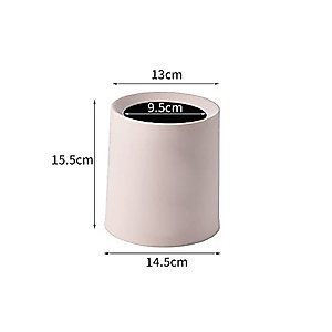 ESASAM Trash Bin， Desktop Plastic Trash Can for Family，Small Size，Beautiful Appearance，with Liner（White,Blue,Pink） (Color : White)