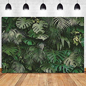 Yongqian Tropical Green Leaves Photography Backdrops Nature Safari Party Decoration Outdoorsy Newborn Baby Shower Backdrop Wedding Bridal Shower Birthday Photo Background Studio Props 7x5ft