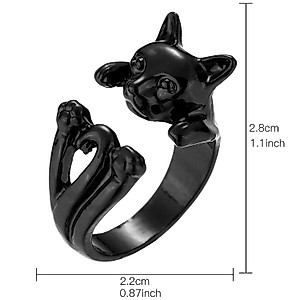 LUX ACCESSORIES Black Cat Wrapped Around Kitty Lover Ring