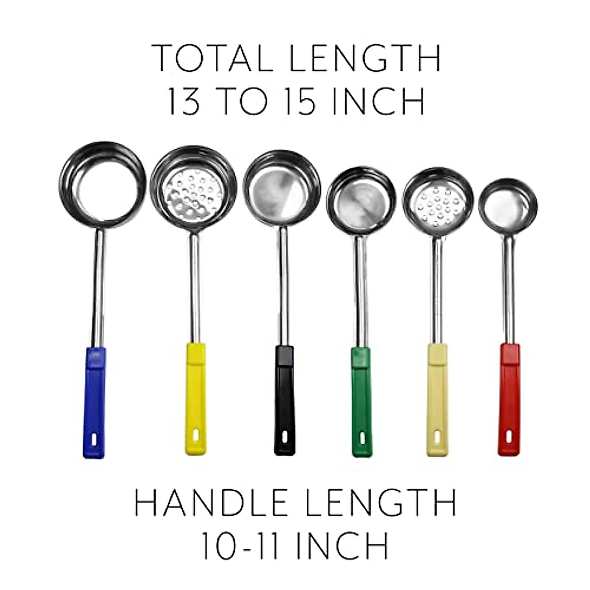 Darware Portion Control Serving Spoons (6-Piece Ladle Set); w 1/4 Cup, 1/2 Cup, 3/4 Cup & 1 Cup (2, 4, 6, 8 oz) & 1/2 & 1 Cup Utensils/Spoodles