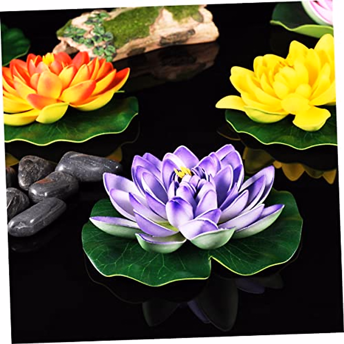 Totority 15pcs Simulated Lotus Leaf Artificiales para Artificial Plants Leaf Decor Artificial Foliage Stem Artificial Pond Plants Lilly Pads Fish Tank Ornament Photo Props